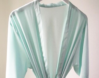 Purple Satin Bridesmaid Robes With Lace Trim Wedding Bridal | Etsy