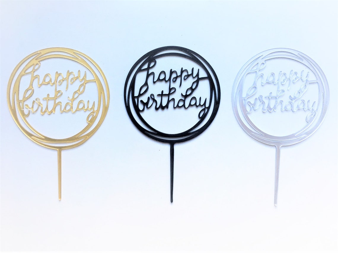 Happy Birthday Cake Topper Acrylic Cake Topper Cake Topper - Etsy