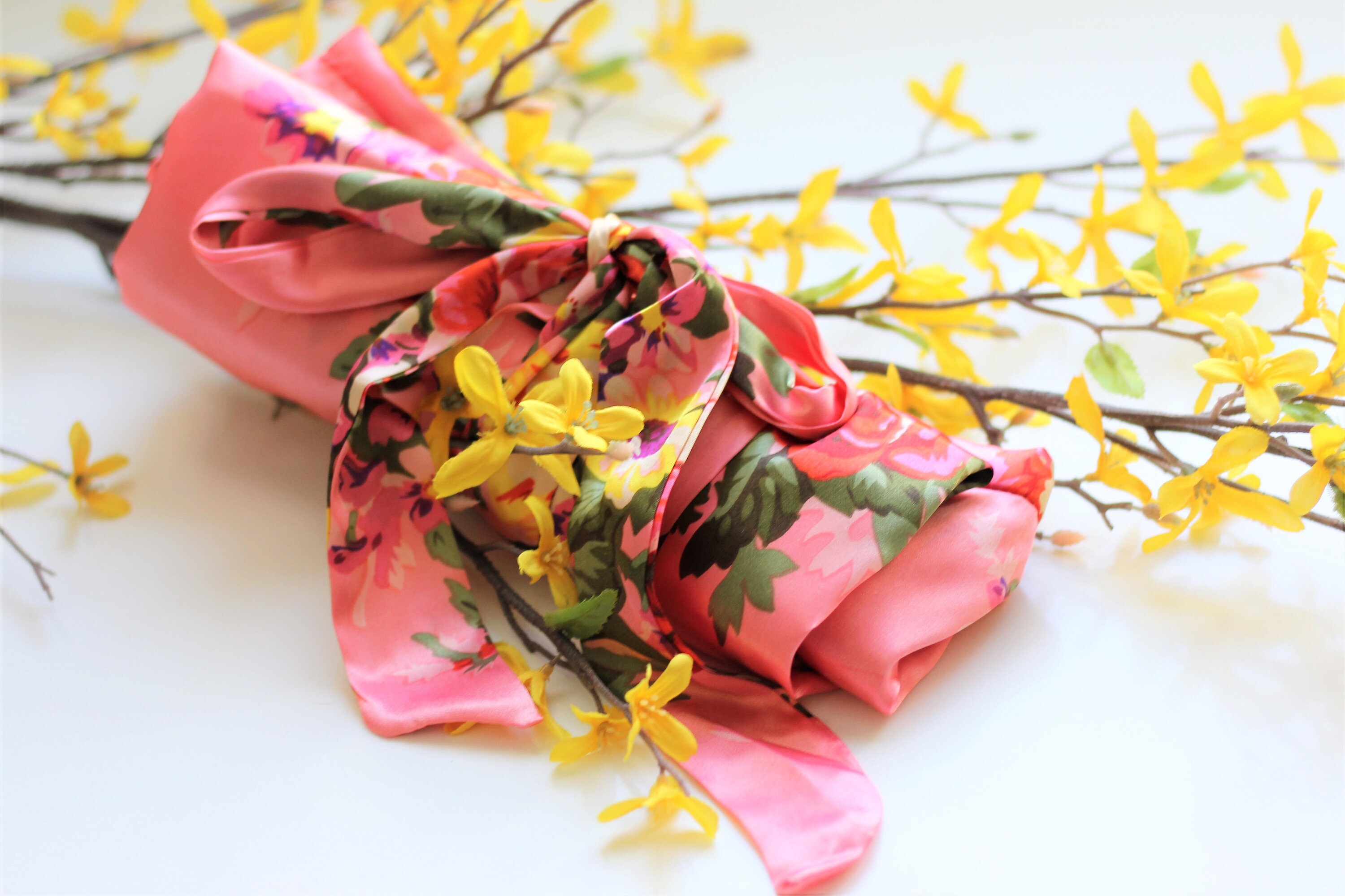 Coral Bridesmaid Robes Floral Satin Bridesmaid Robes | Etsy