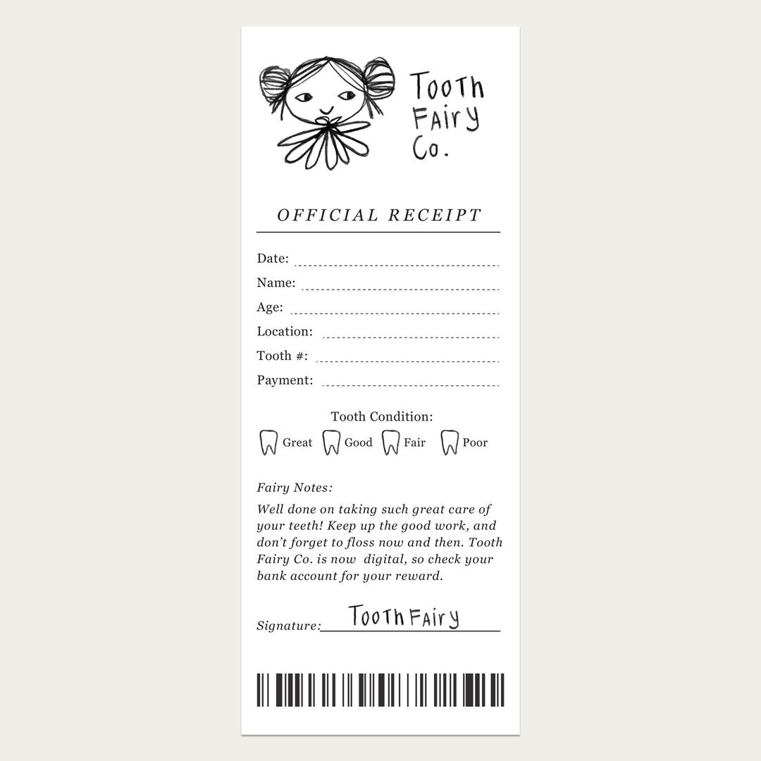 Printable Tooth Fairy Receipt - Etsy