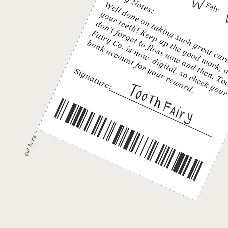 Printable Tooth Fairy Receipt - Etsy