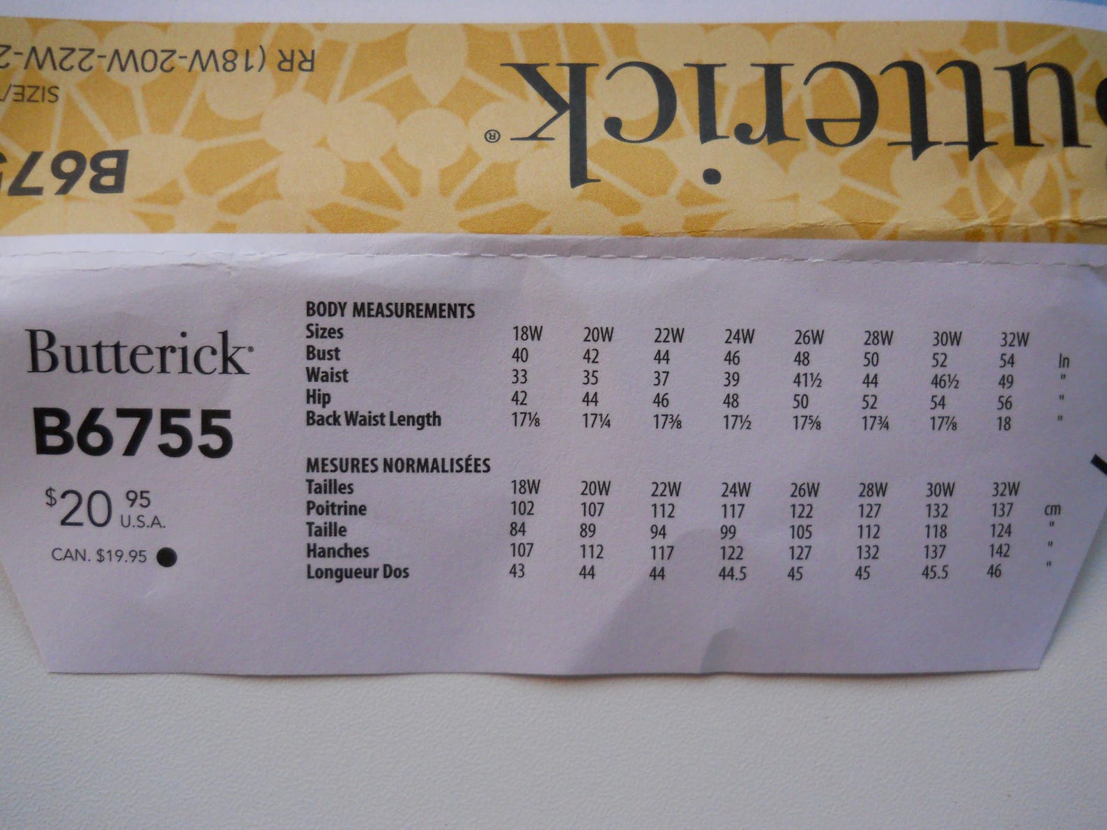 Extended Size Caftan Butterick B6755 KK (26W-28W-30W-32W) New Sewing ...