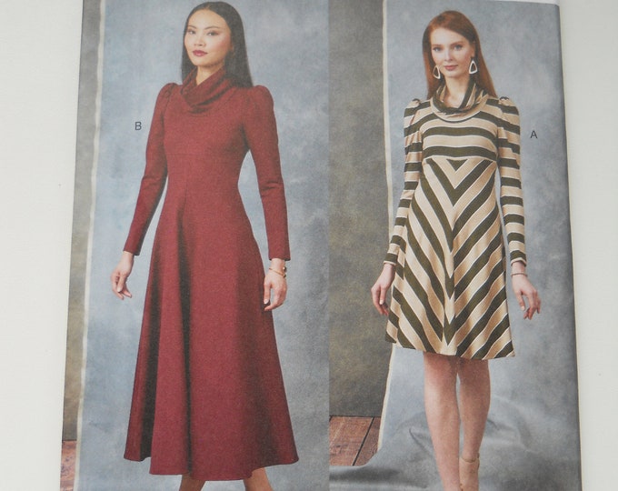 Very Easy Knit Fit & Flare Dress Vogue V1907 B5 (8-16) or Y5 (18-26 ...