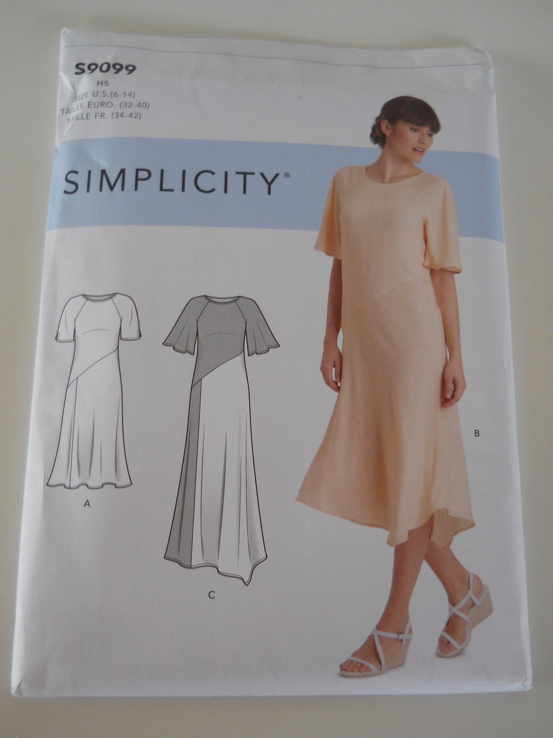 Loose Fitting Raglan Sleeve Dress Simplicity S9099 H5 (6-14) New Sewing ...