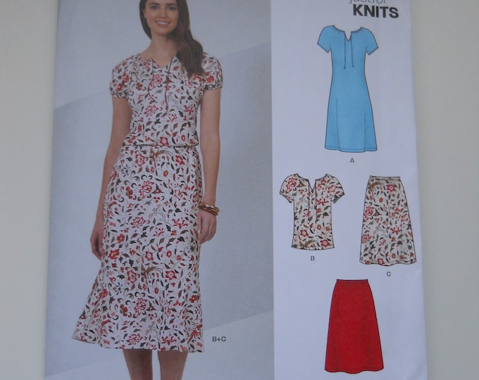 Knit Peasant Dress, Top & Skirt Newlook N6626 (XS-XL) New Sewing ...