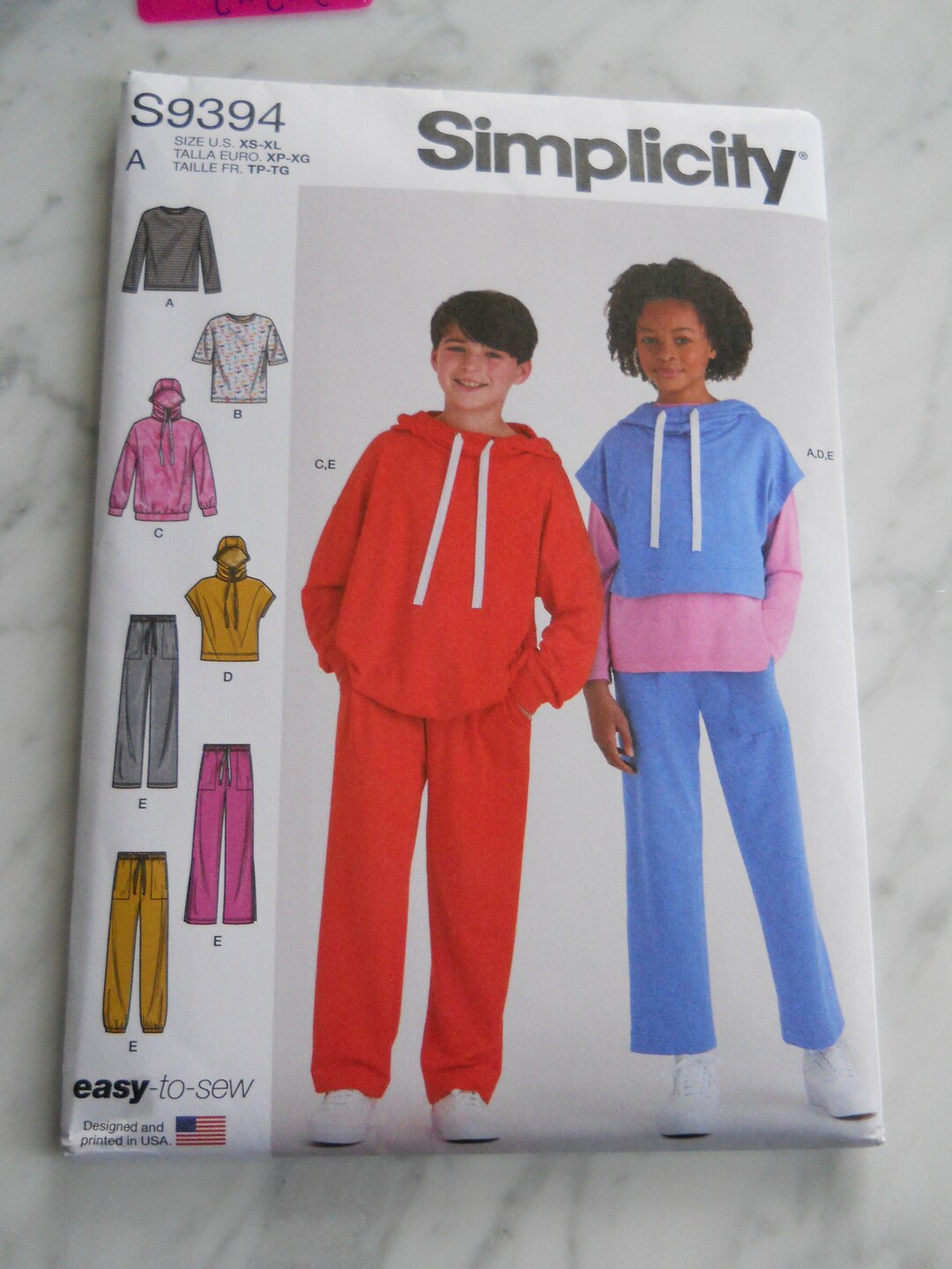 Child to Pre-teen Sweats Simplicity S9394 A (XS-XL) 2021 Sewing Pattern ...
