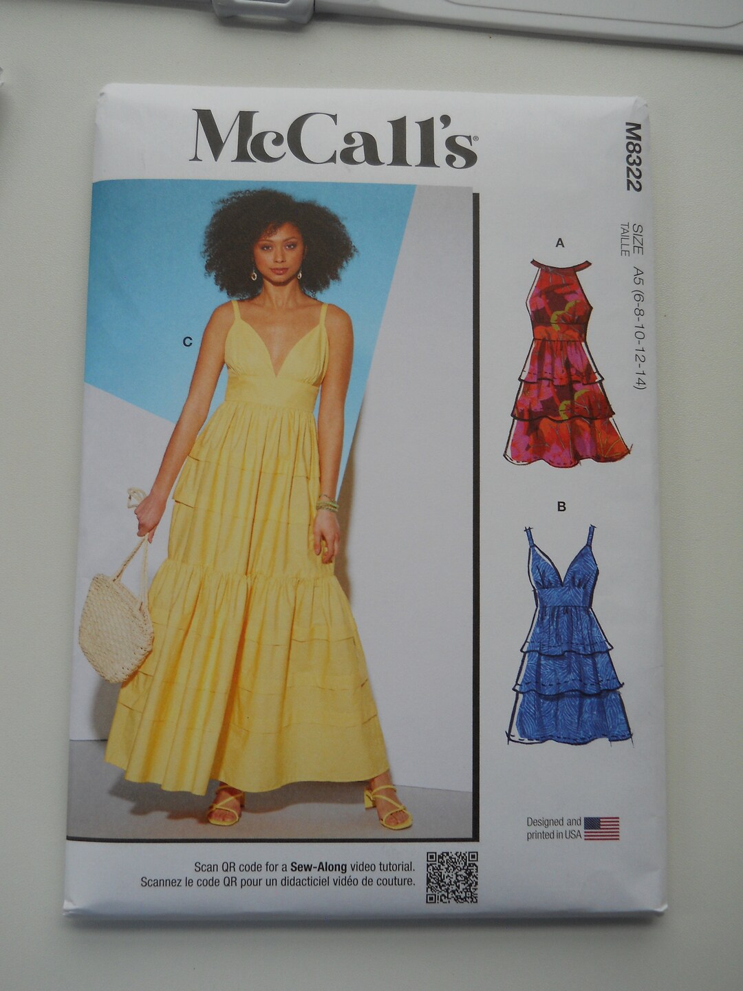 Sexy Summer Tiered Dresses Mccall's M8322 A5 (6-14) or F5 (16-24) New ...