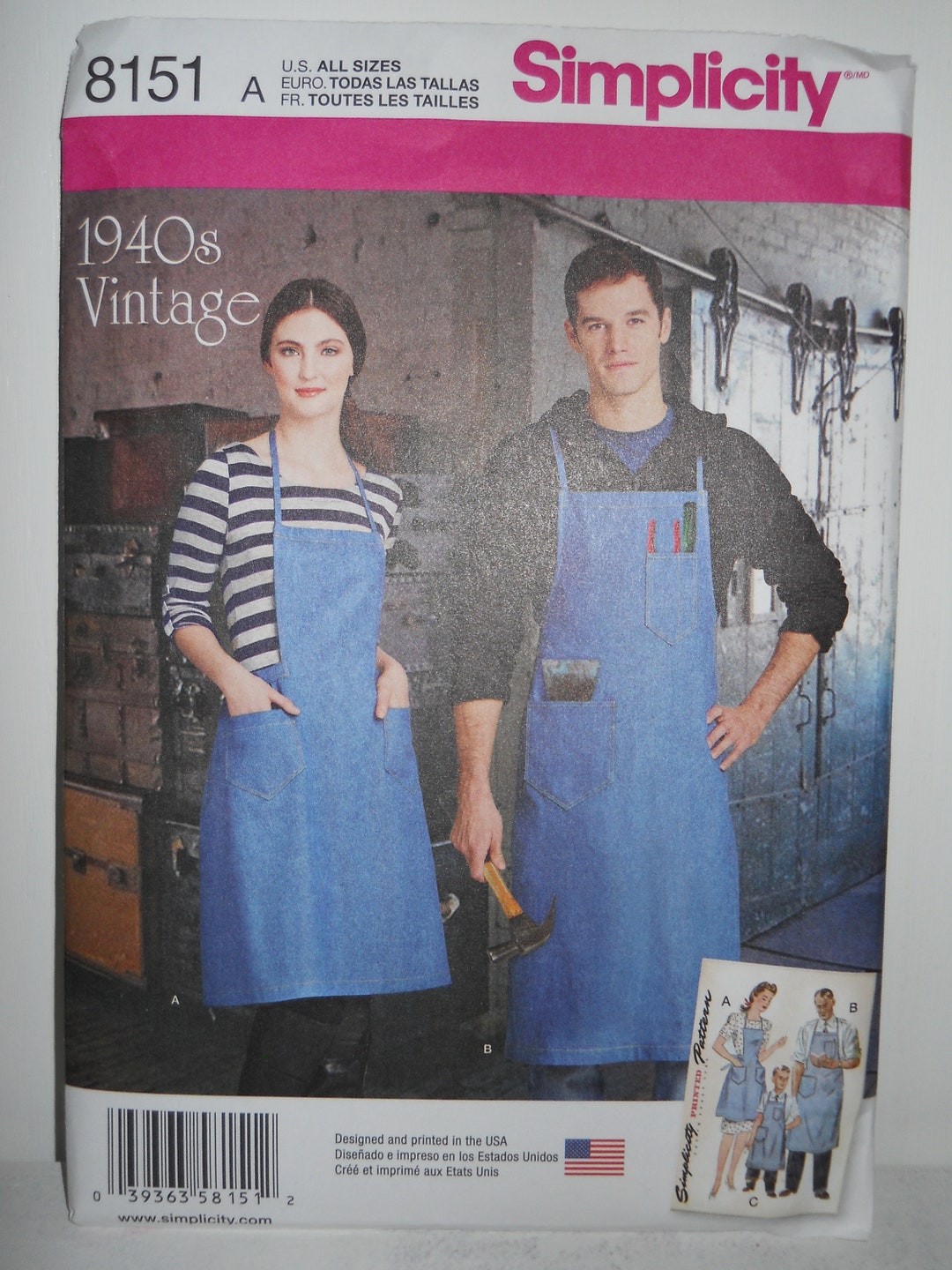 Simplicity 8151 A Sewing Pattern 1940's Vintage Adult and - Etsy