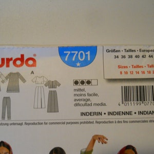Indian Burda 7701 (US 8 to 20) Sewing Pattern for Fitted Midriff Top ...