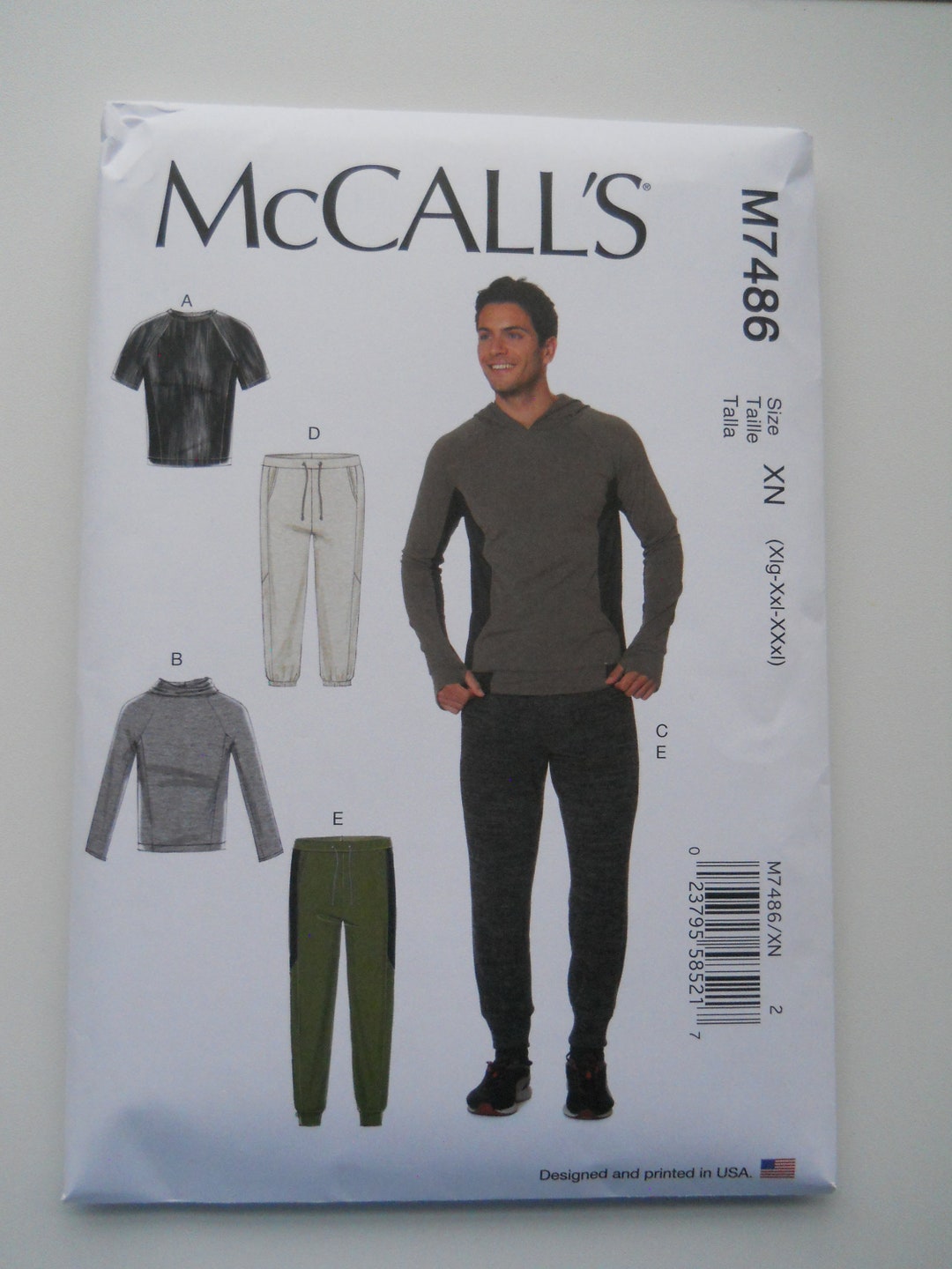 2022 Men's Athleisure Wardrobe Mccall's M7486 XM (S-M-L) or ( XN (xl ...