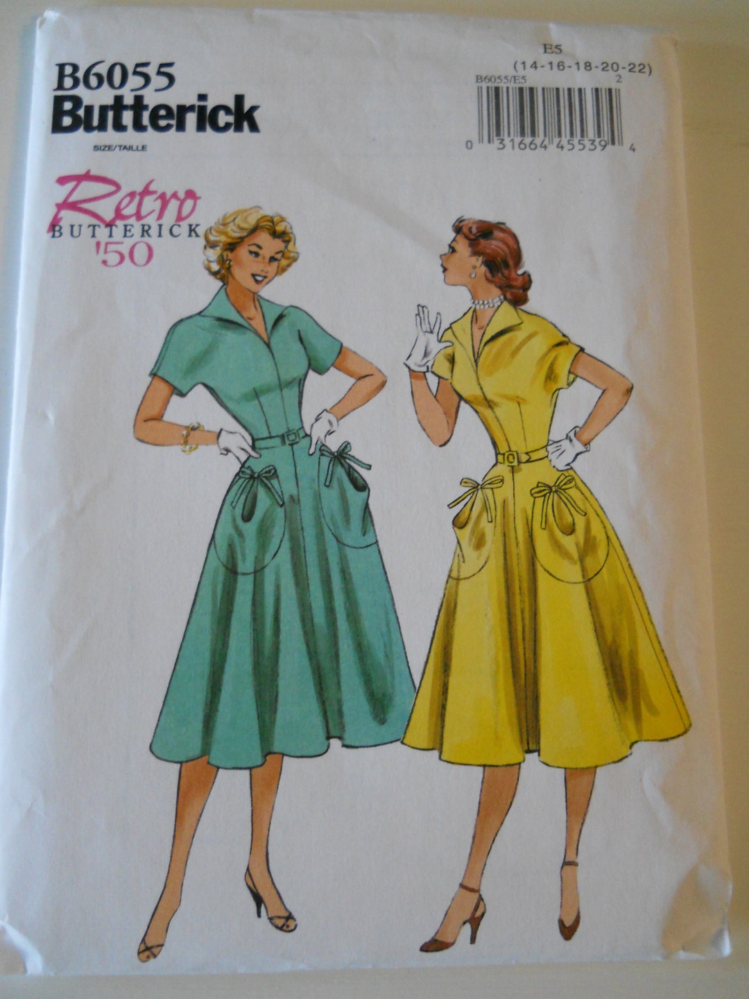 Easy Re-print of 1950 Dress Pattern Butterick B6055 A5 (6-14) or E5 (14 ...