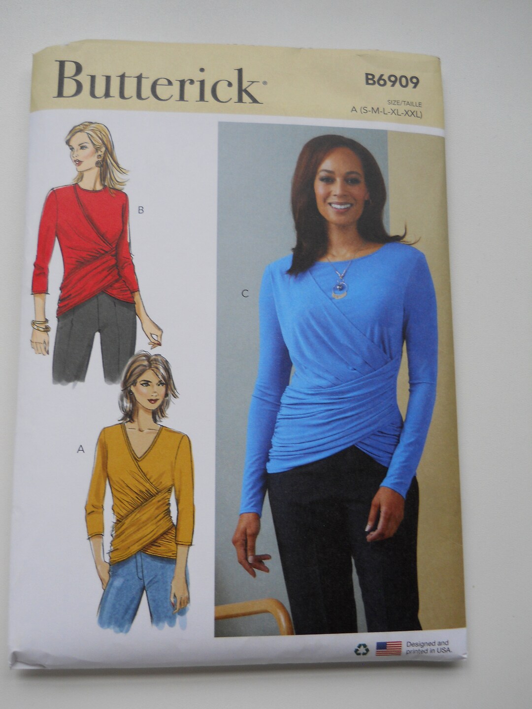 Easy Knit Top With Crossover Detail Butterick B6909 A (S-XXL) New ...
