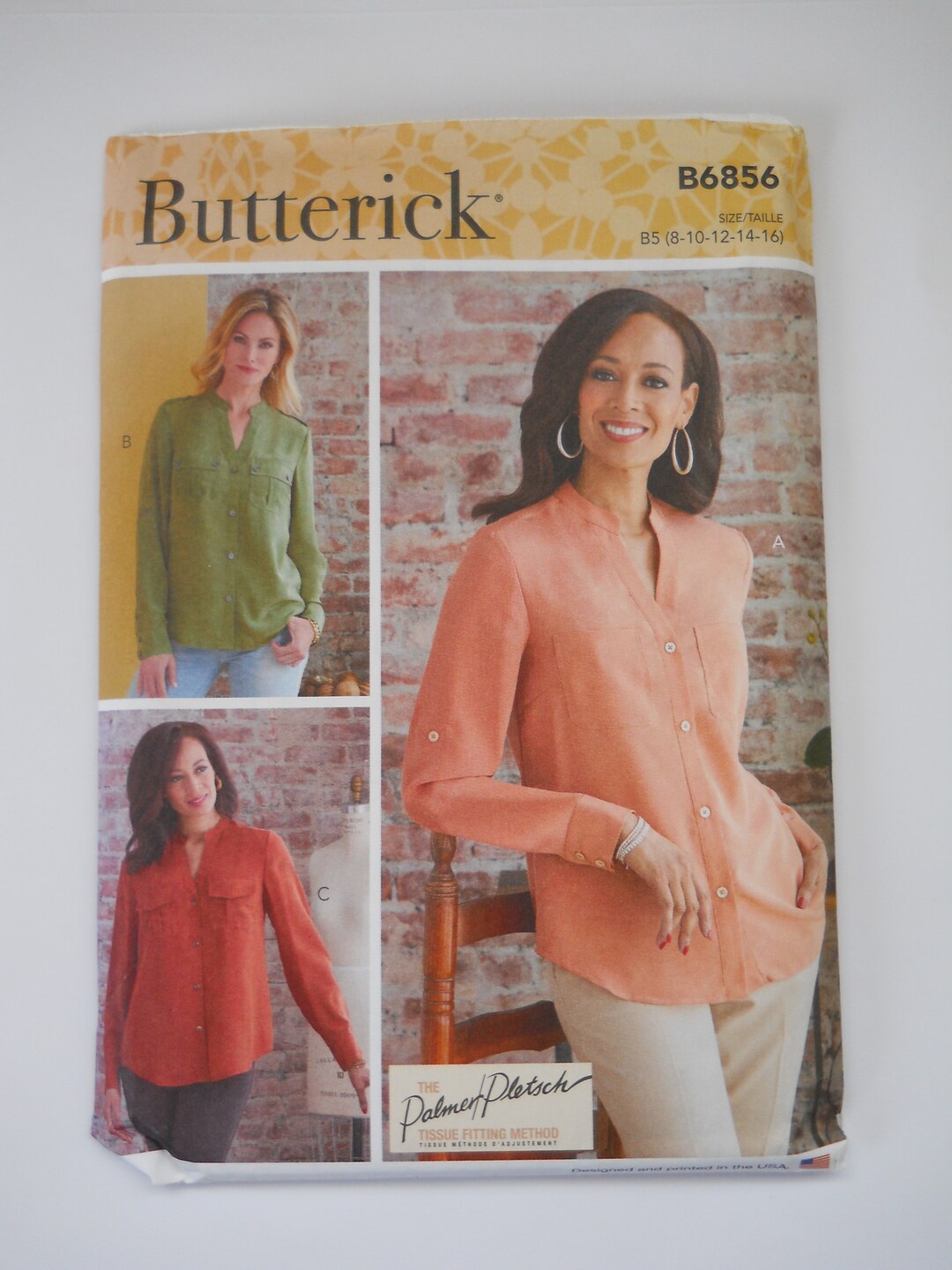 Classy Blouse Butterick B6856 Sewing Pattern B5 (8-10-12-14-16) OR Plus ...