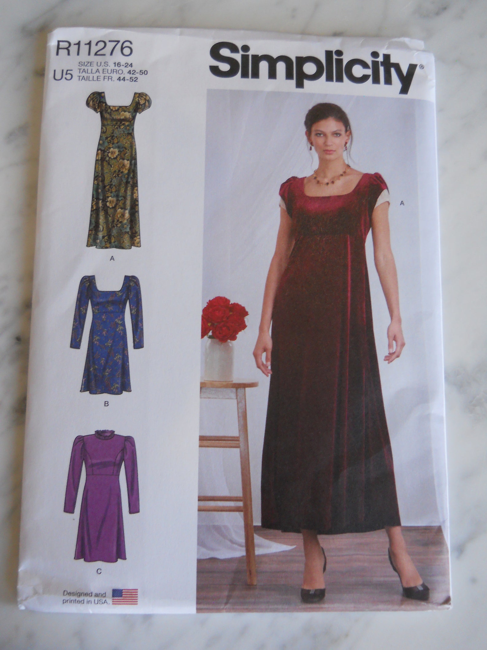 Empire Waist Dress Plus Simplicity S9453 R11276 H5 (6-14) OR U5 (16-24 ...