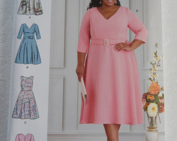 2022 Princess Seam A Line Plus Dress Simplicity S9474 GG (26W-32W) New ...