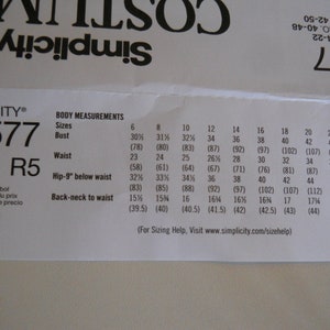 2022 Fantasy Corset & Skirt Simplicity S9577 H5 (6-14) or R5 (14-22 ...