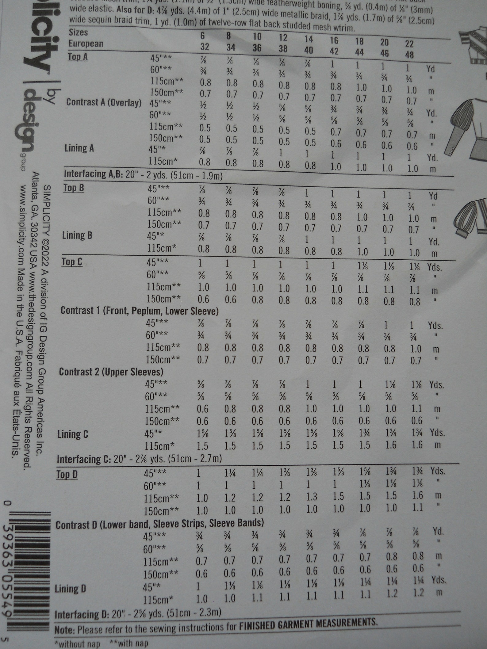 2022 Andrea Schewe Costume Tops Simplicity R11603 S9627 H5 (6-14) OR R5 ...