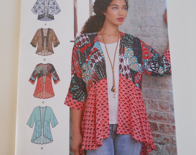 Asymmetric Hem Kimono-style Jacket Simplicity 8172 A (XXS-XXL) Sewing ...