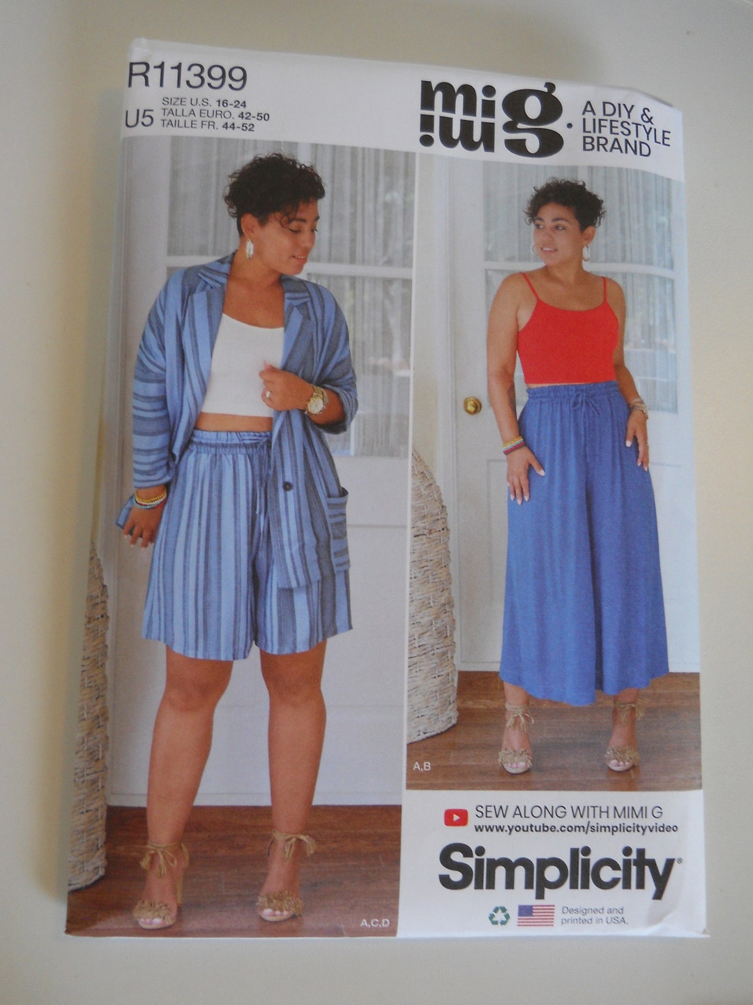 Mimi G Unlined Jacket, Wide Leg Pant, Shorts Simplicity 8558 R11399 H5 ...
