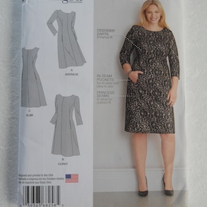 Amazing Fit Princess Seam Dress Simplicity 8258 AA 910-18) or Plus BB ...