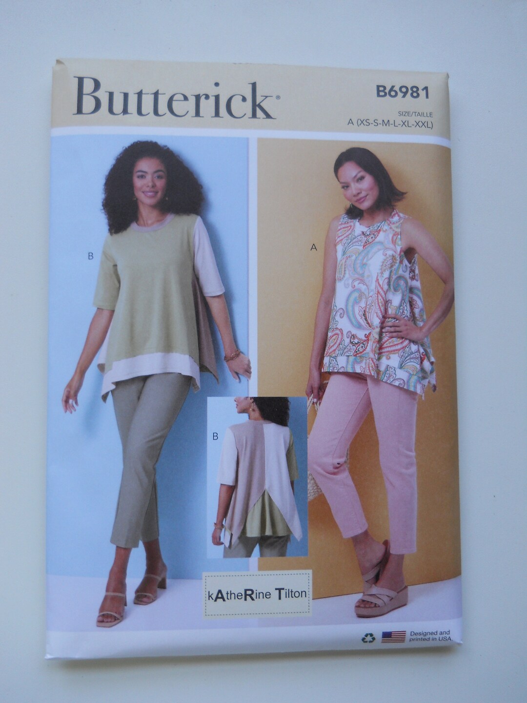 2024 Katherine Tilton Easy,knit Tunic Top Butterick B6981 A (XS-XXL ...