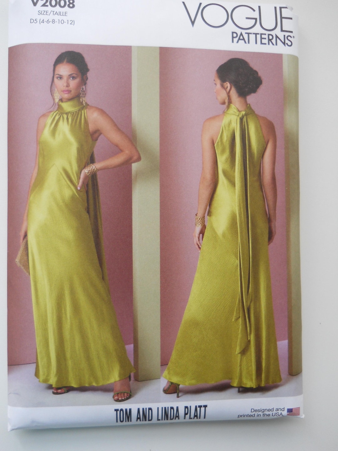 Tom & Linda Platt Stunning Bias Cut Formal Gown Vogue V2008 D5 (4-12 ...