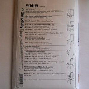 Customized Chair Slipcover Patterns Simplicity S9495 Sewing Pattern for ...