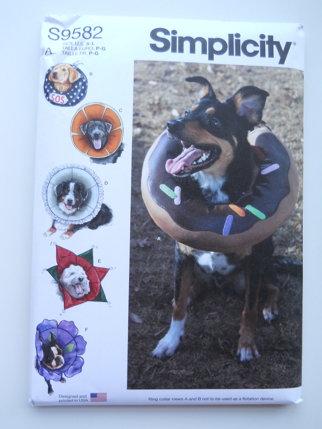 2022 Pet Elizabethan Collars Simplicity S9582 A (S-M-L) New Sewing ...