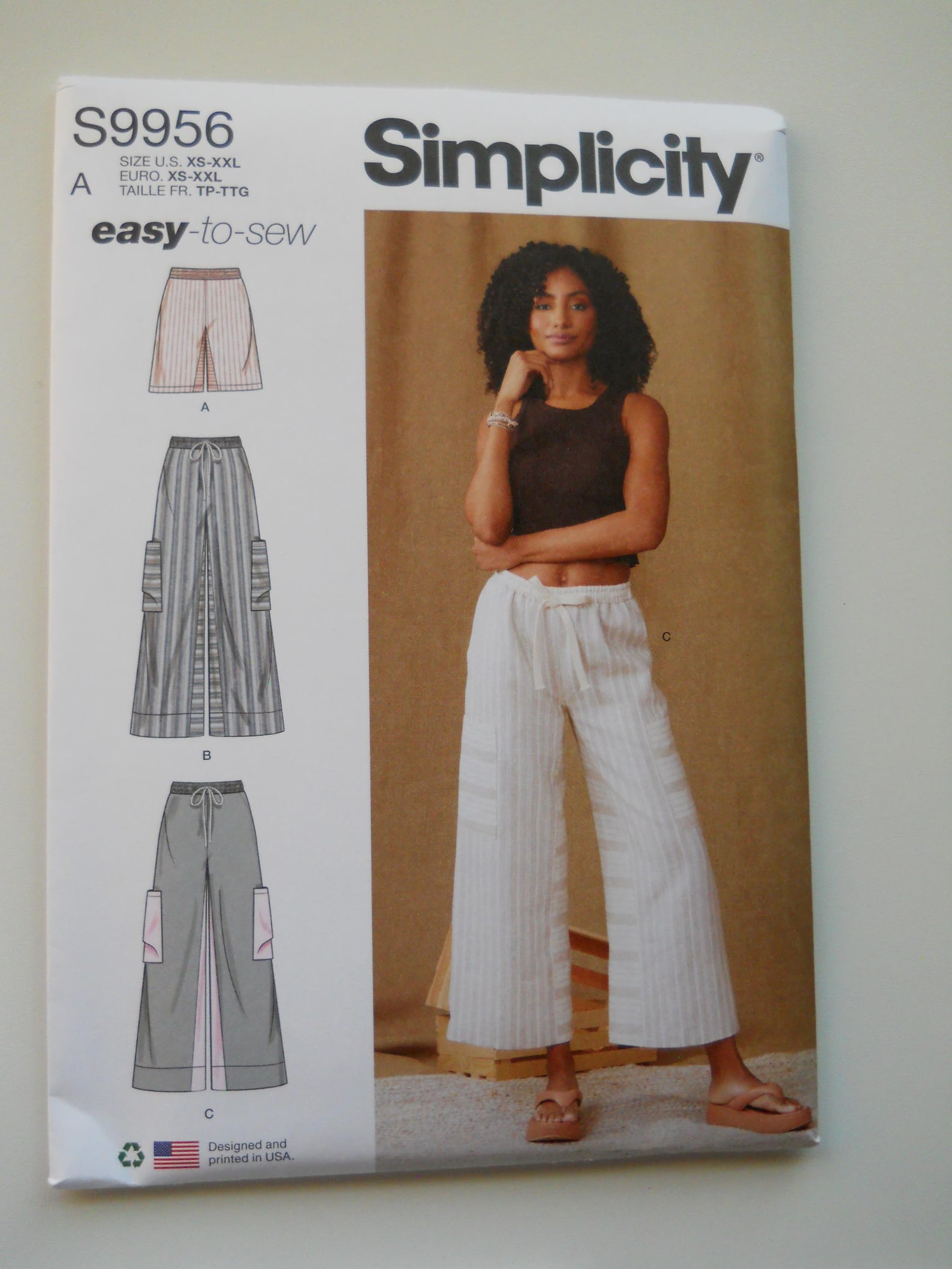 Easy, Wide Leg, Elastic Waist Pants Simplicity S9956 A (XS-XXL) New ...
