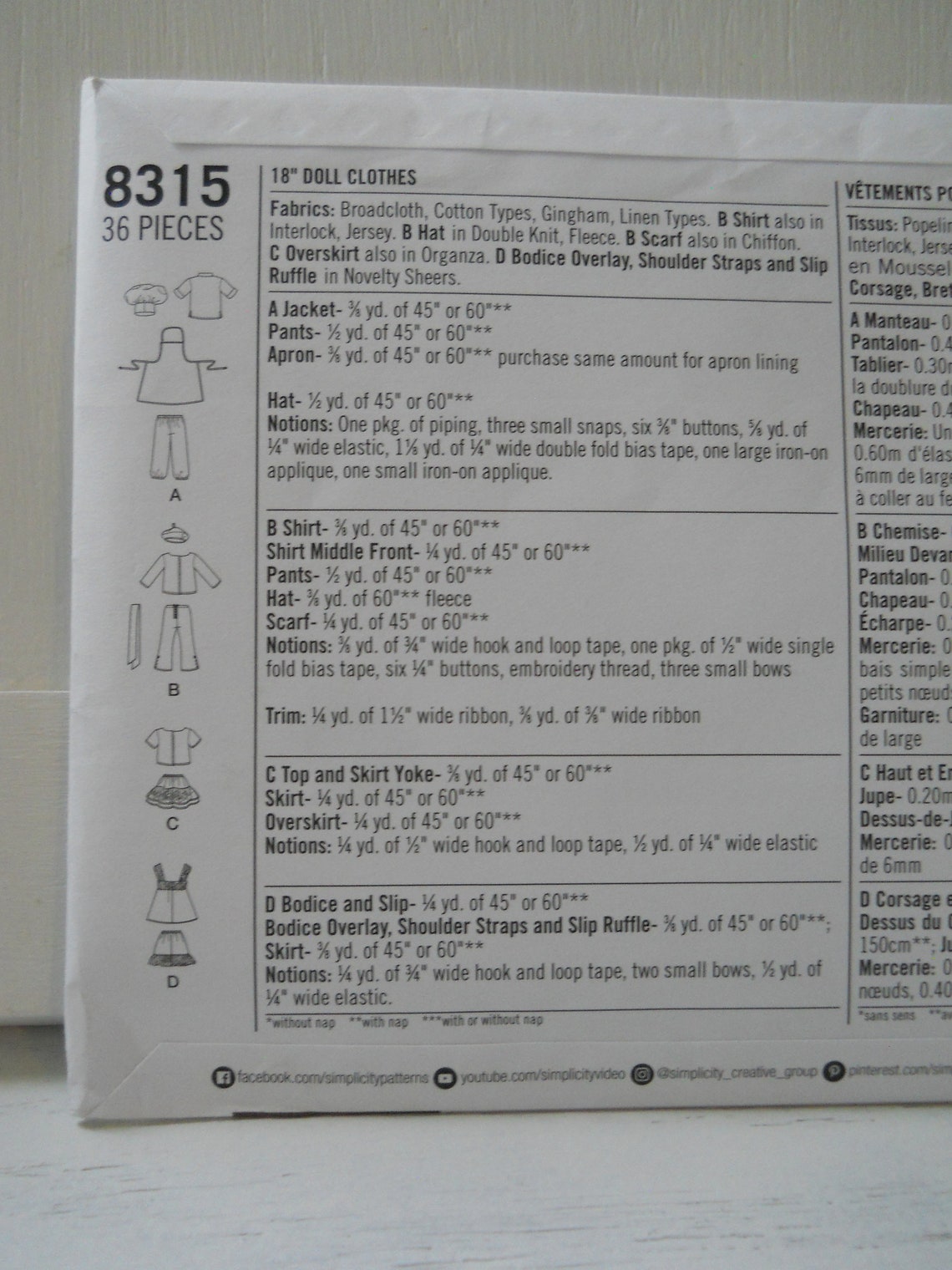 Baker Artist Career 18 Doll Clothes Simplicity 8315 - Etsy