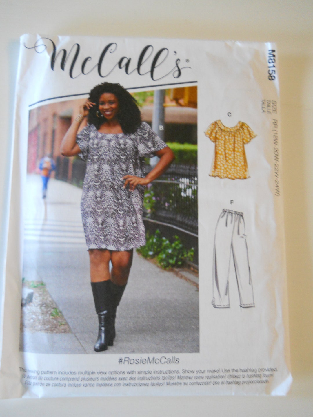 Updated Classic in Plus & Extended Sizes Mccall's M8158 RR (18W-20W-22W ...