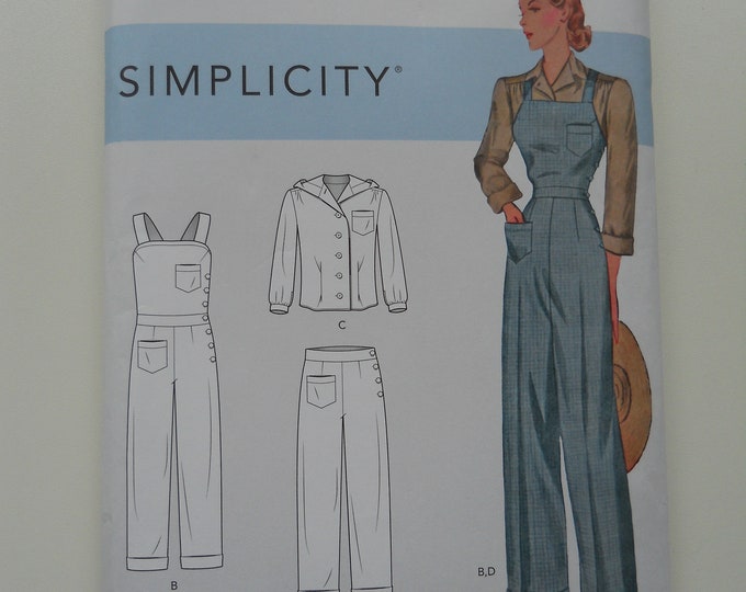 1940's Reprint Overalls; Shirt; Pants Simplicity S8447 H5 (6-14) or U5 ...