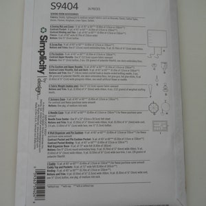 Bling up Your Sewing Space Simplicity S9404 New Sewing Pattern, Wall ...