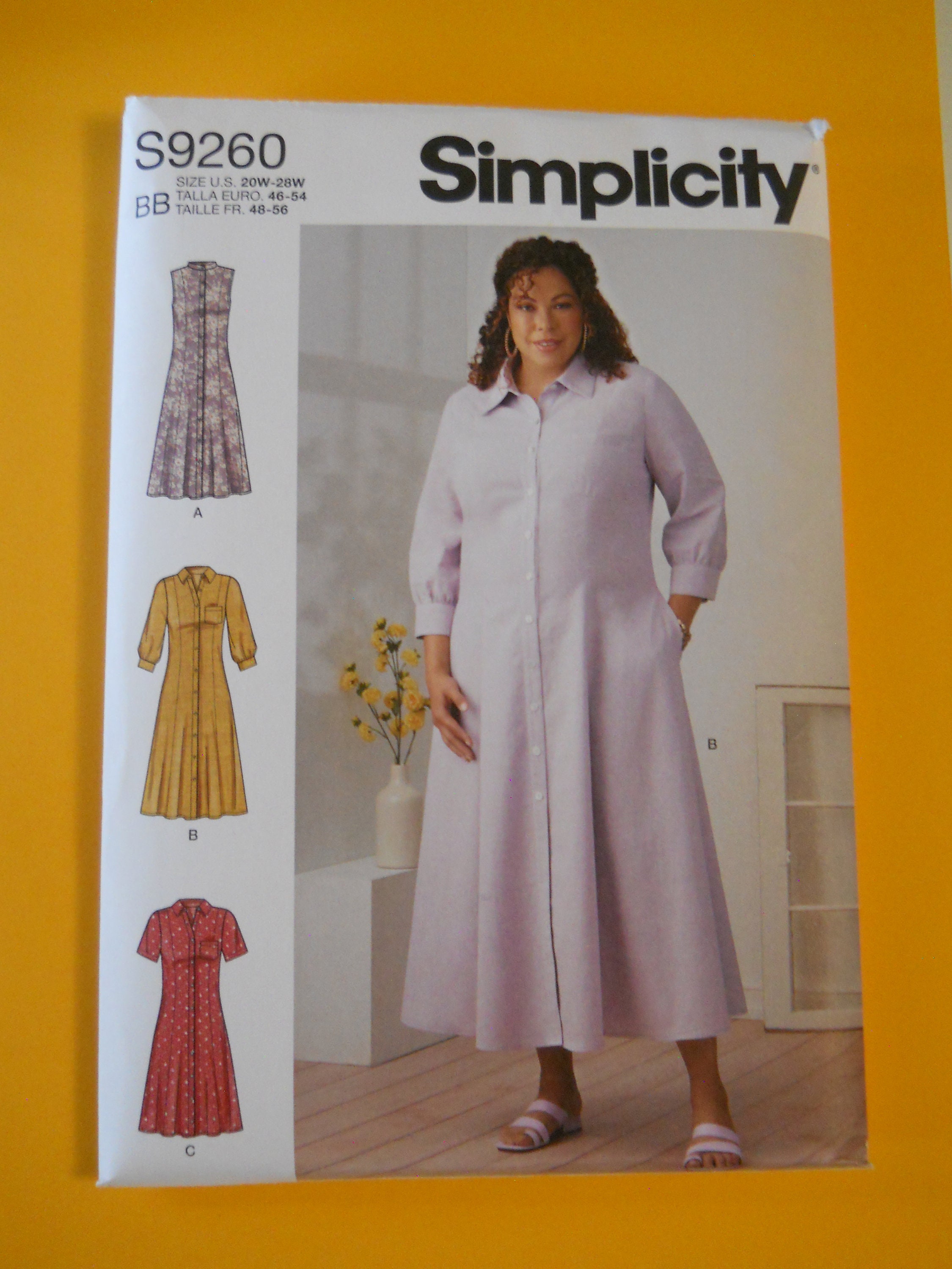 Princess Seam Shirt Dress Simplicity S9260 BB (20W-28W) 2021 Sewing ...