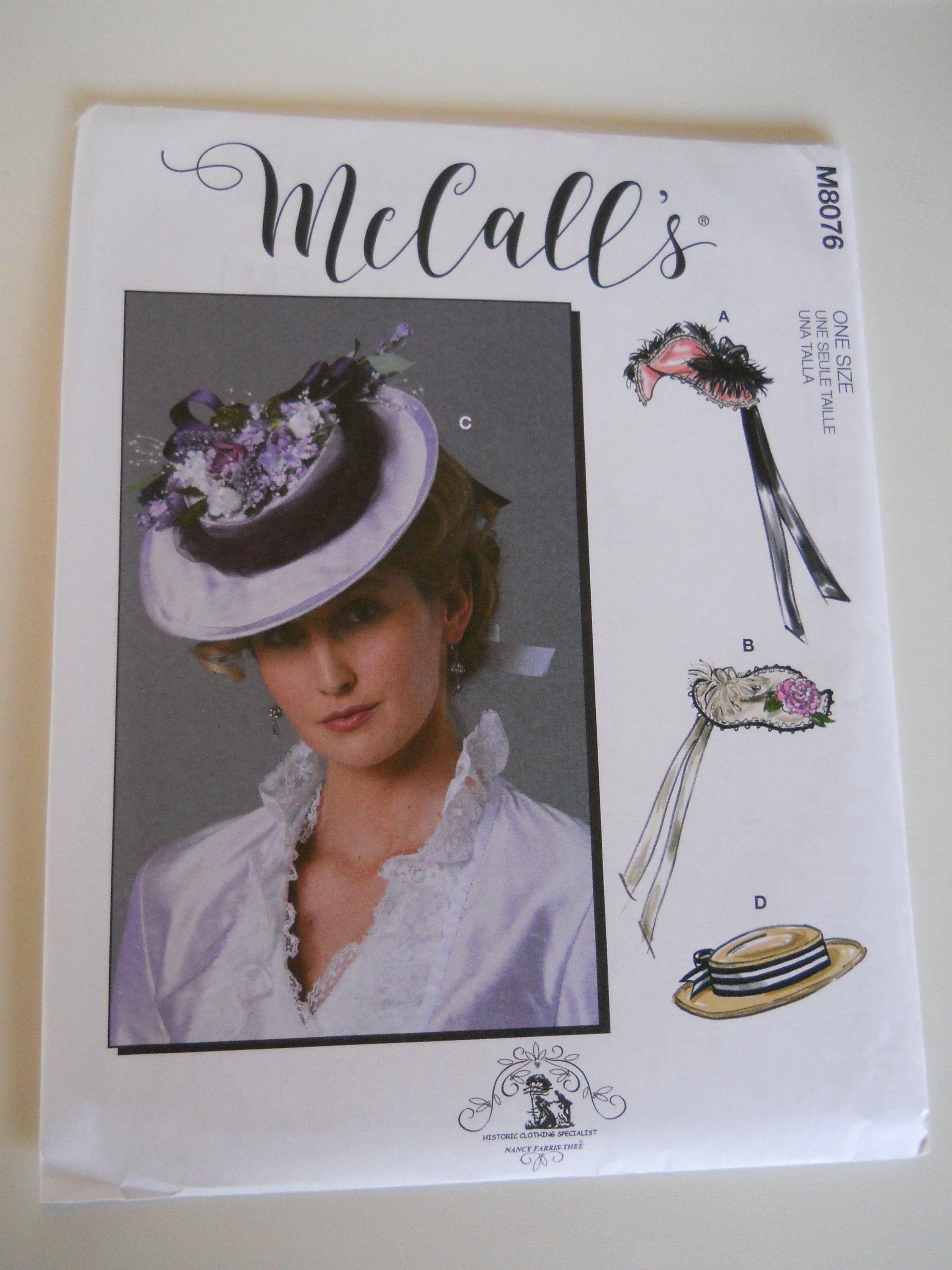 Nancy Farris-thee Historic Hats Mccall's M8076 Sewing | Etsy