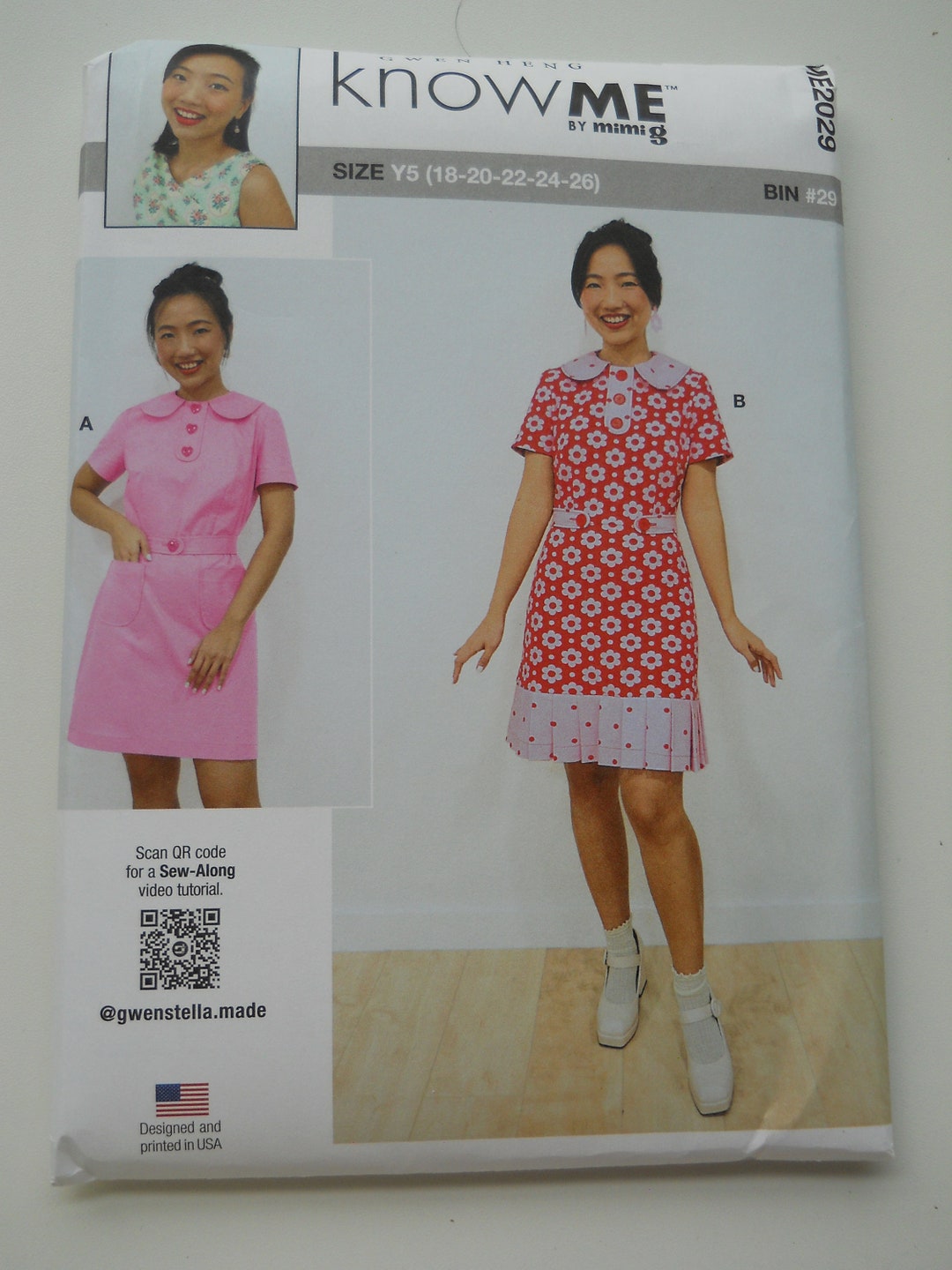 Playful Dress, Sew Along by Mimi G Know Me ME2029 K5 (8-16) or Y5 (18 ...