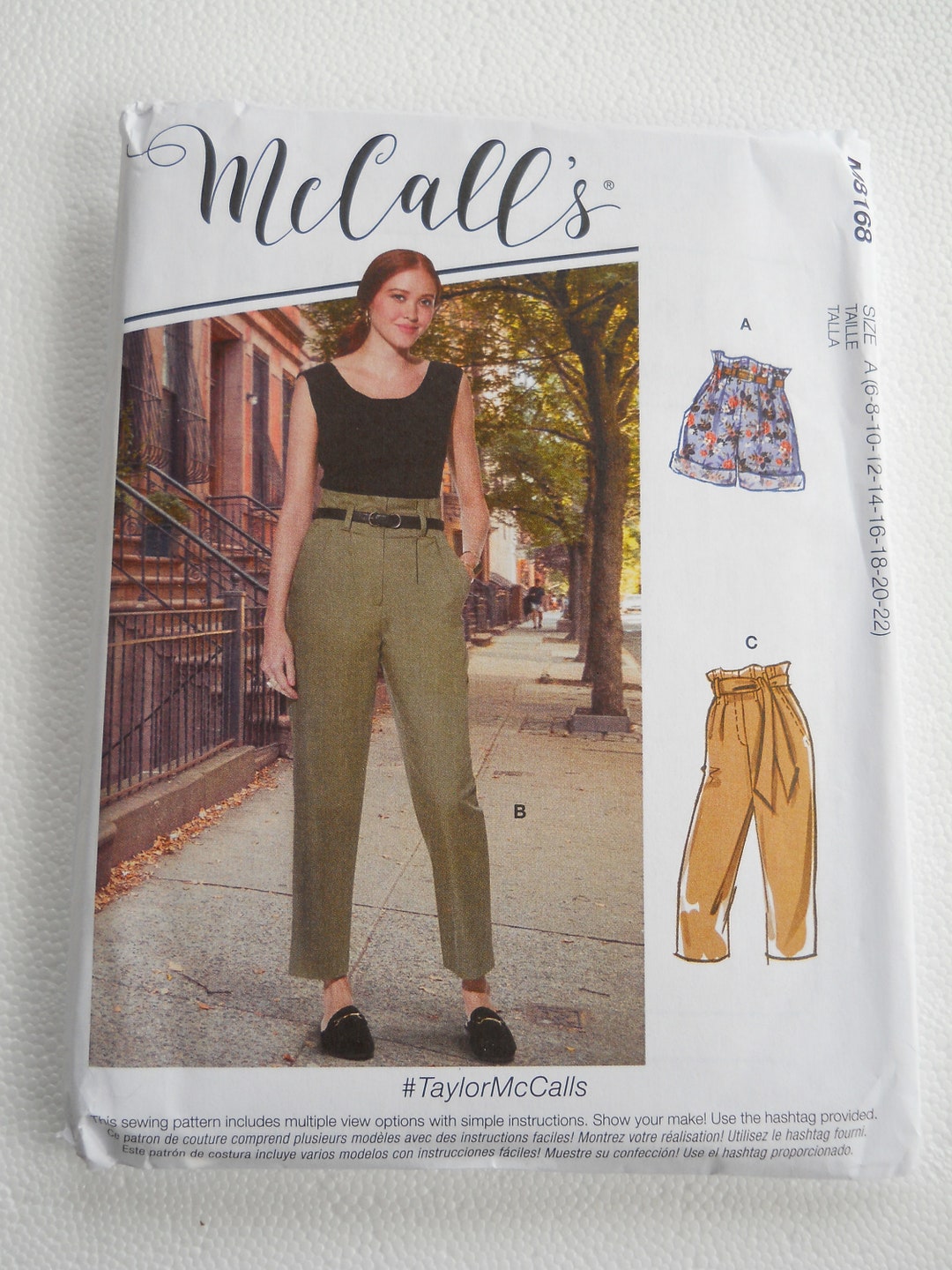 Paper Bag Waist Pant Mccall's M8168 A (6-8-10-12-14-16-18-20-22) Sewing ...