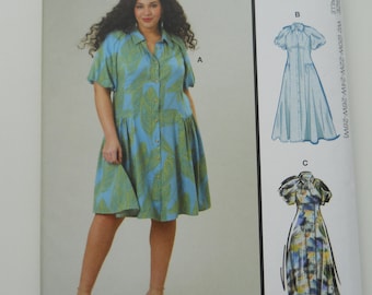 Modern Prairie Style Tiered Dress Vogue V2004 B5 (8-16) or Y5 (18-26 ...
