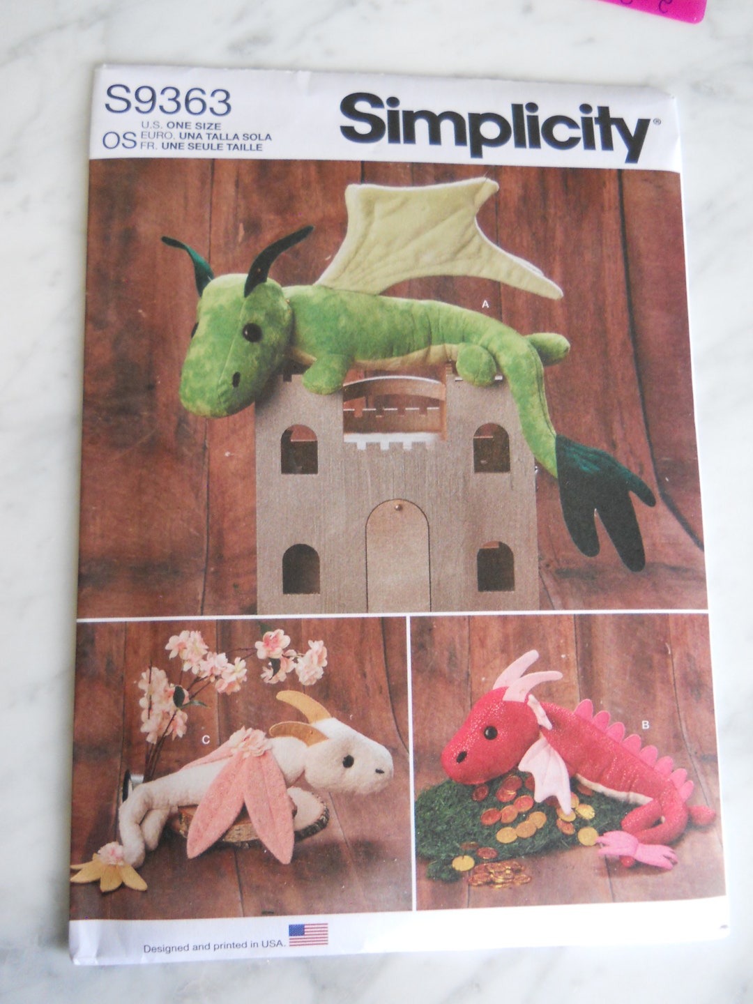 Plush Fleece Dragon Simplicity S9363 Sewing Pattern for Stuffed Dragon ...