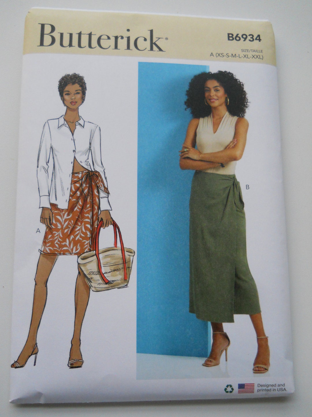 2023 Very Easy Wrap Skirt Butterick B6934 R11738 A (xs-s-m-l-xl-xxl ...