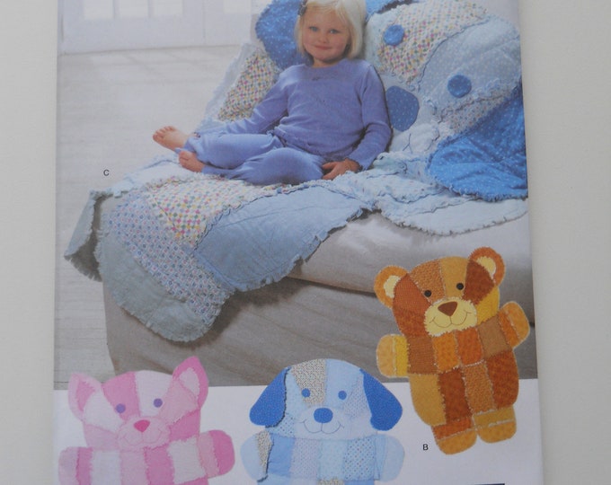 2022 Dog, Bear, Cat Rag Quilt Simplicity S9674 New Sewing Pattern ...
