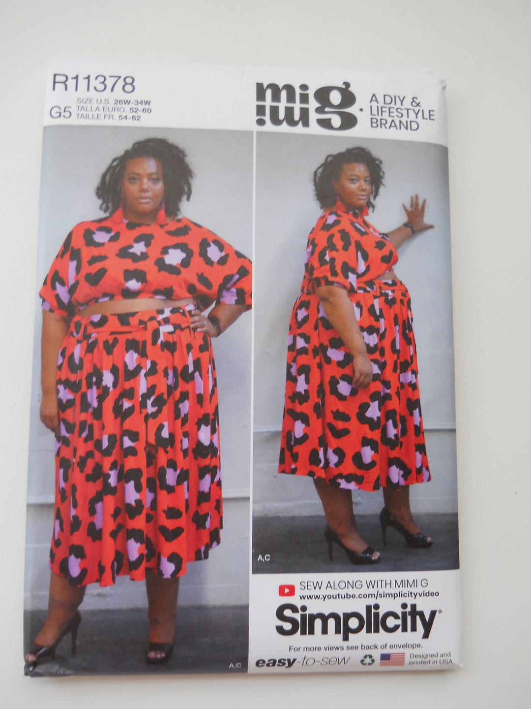 Very Easy Mimi G Crop Top and Skirt Simplicity S9551 or R11378 G5 (26W-34W) Uncut Second Hand ...