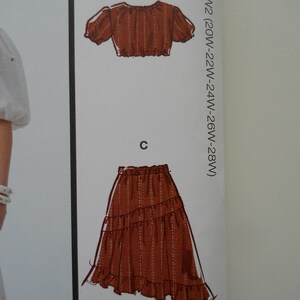 2024 Easy Crop Peasant Top & Tiered Skirt Mccall's M8483 W2 (20W-28W ...