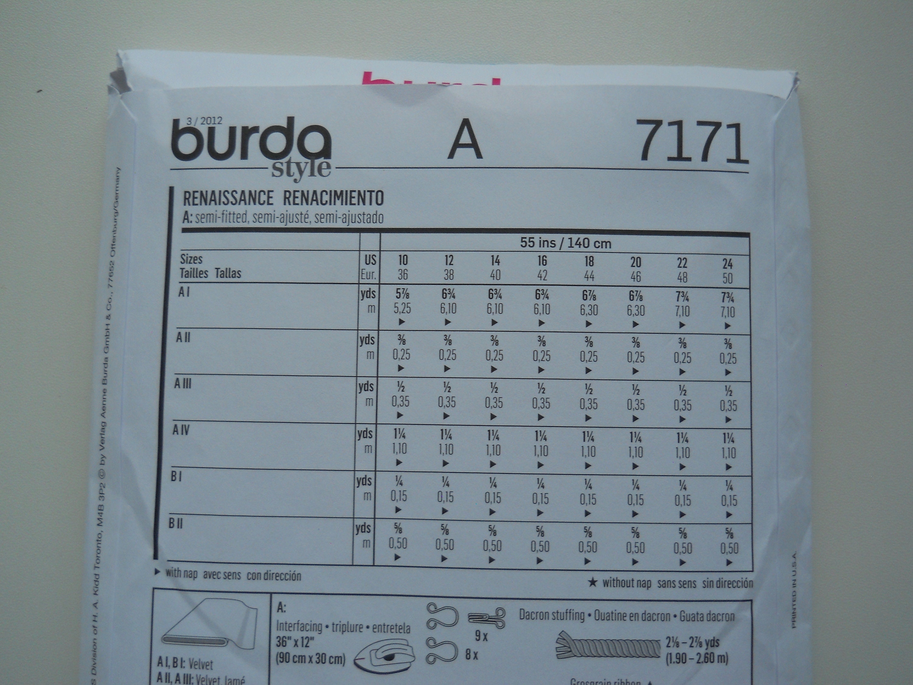 Stunning Renaissance Costume Burda 7171 10-24 New Plus - Etsy