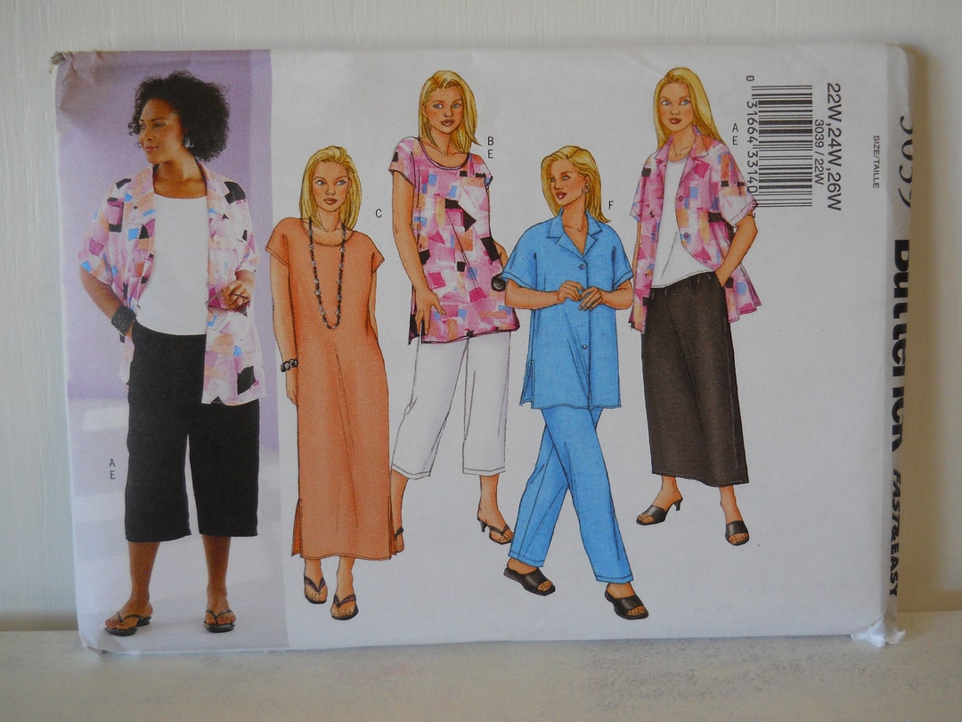 Fast & Easy Capsule Wardrobe Butterick 3039 Sizes 28W-32W New Sewing ...