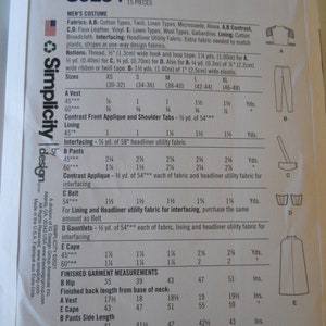 Men's Fantasy Cosplay Armor Simplicity S9254 A (XS-XL) New in 2021 ...