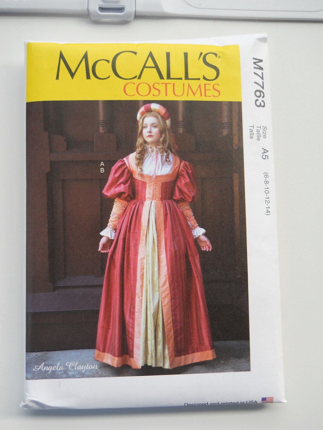 Angela Clayton Medieval Costume Mccall's M7763 A5 (6-14) New Sewing ...