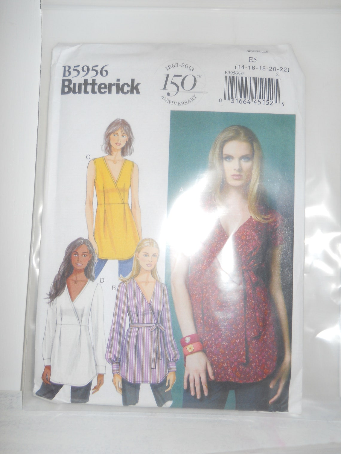 Crossover Bodice Tunic Butterick B5956 A5 6-14 or E5 - Etsy
