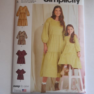 2021 Mommy and Me Simplicity S9454 A (child 3-8/misses XS-XL) Sewing ...