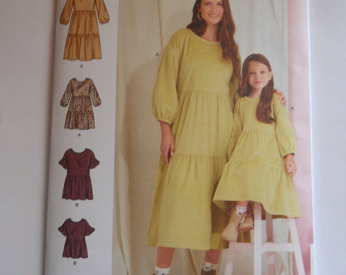 2021 Mommy and Me Simplicity S9454 A (child 3-8/misses XS-XL) Sewing ...